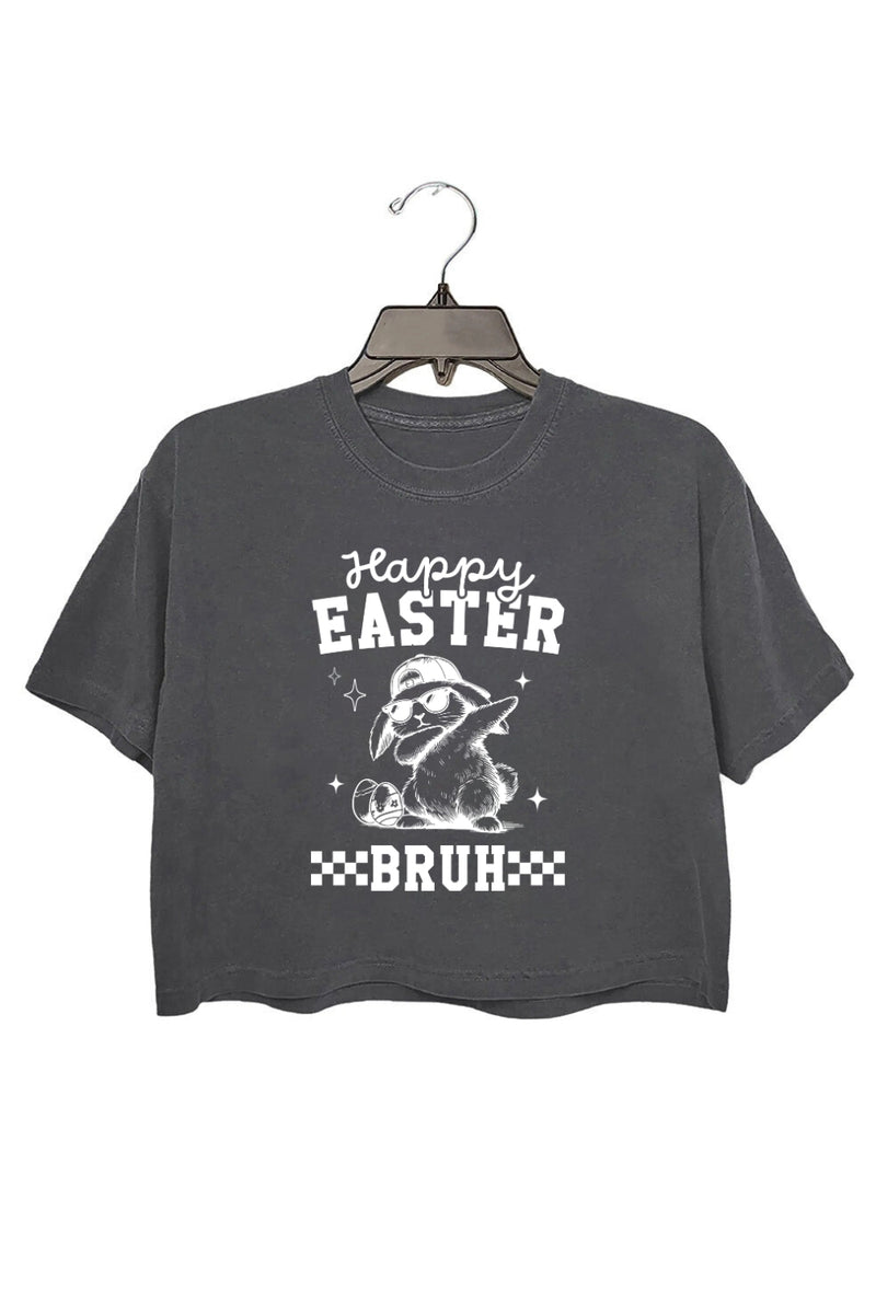 Happy Easter Bruh Bunny Crop Top For Women – Fancyytee.com