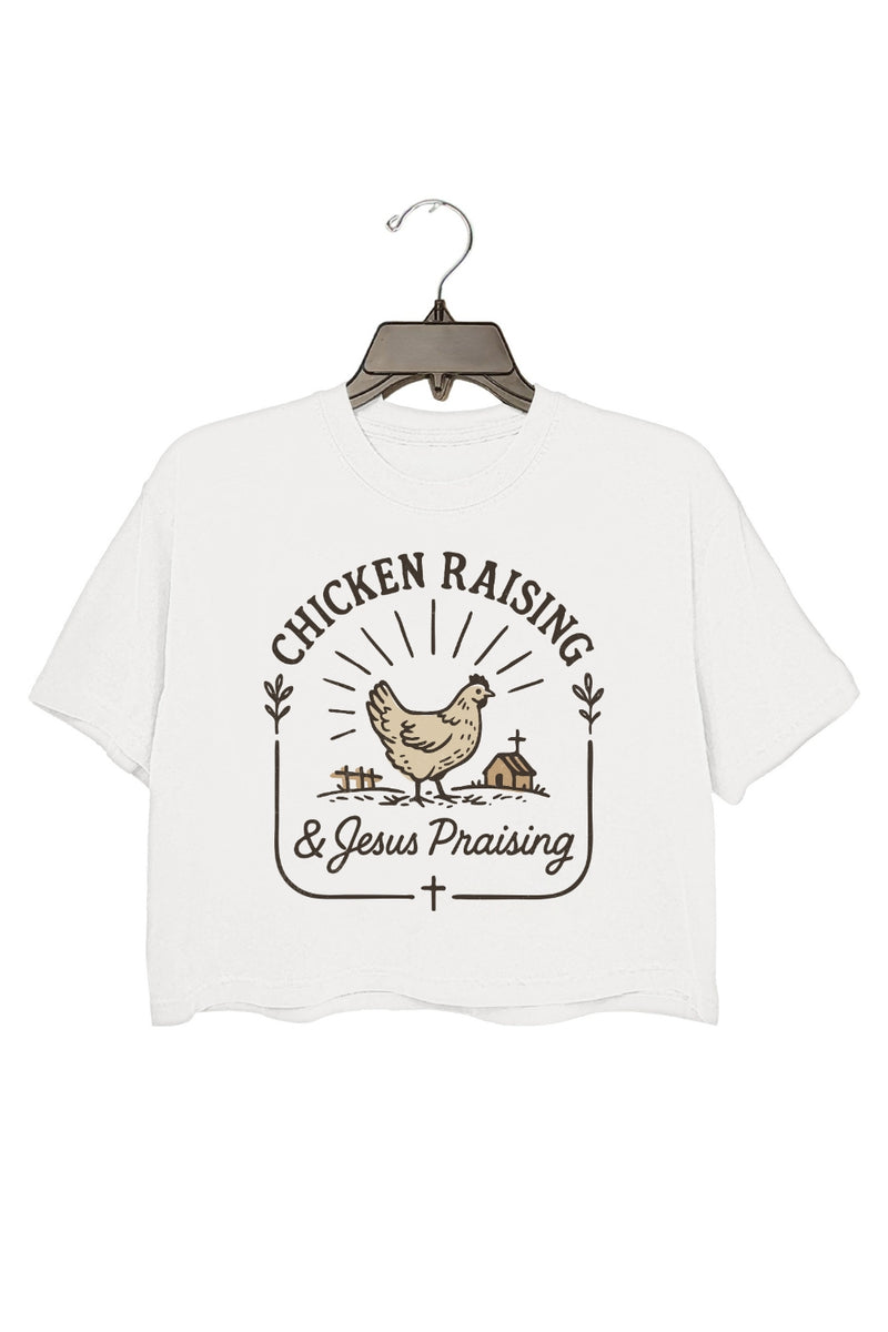 Chicken Raising Jesus Praising Crop Top For Women – Fancyytee.com